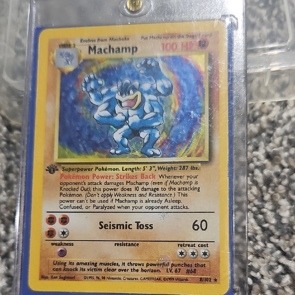 Pokemon | Games | Pokemon Machamp Card Blue And Gold | Poshmark